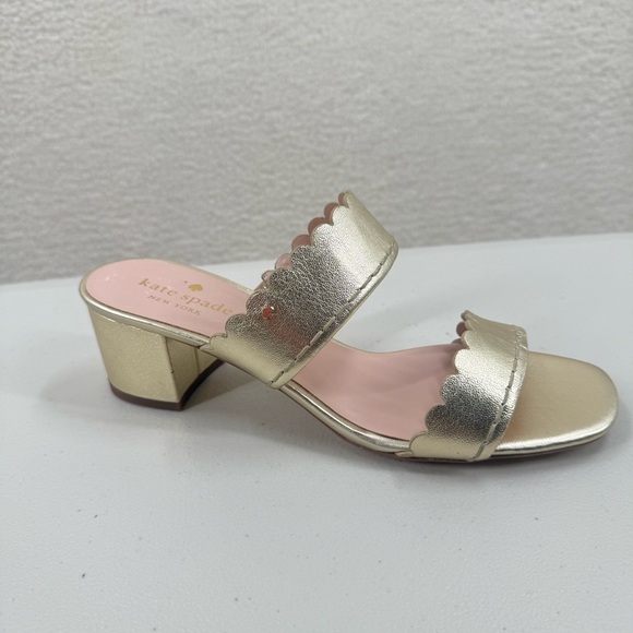 kate spade | Shoes | Kate Spade Chrissie Gold Scalloped Sandals | Poshmark